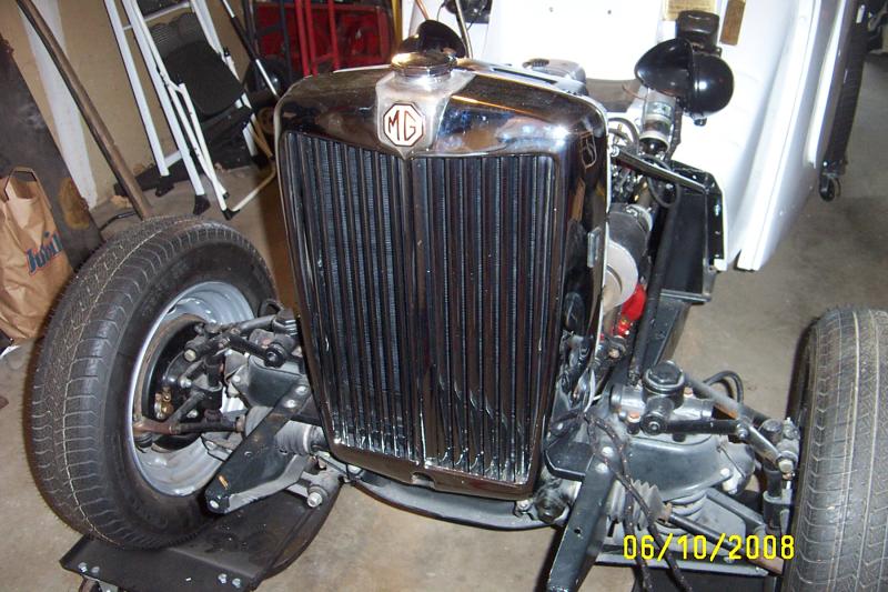 Bill Carrow's MG TD/Radiator and Grille installed front
